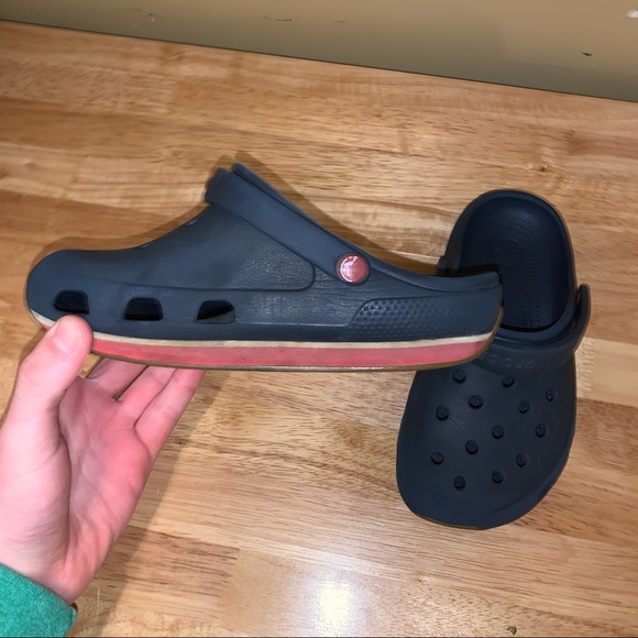 CROCS | Shoes | Crocs Navy And Red Classic Clogs Kids Size | Poshmark